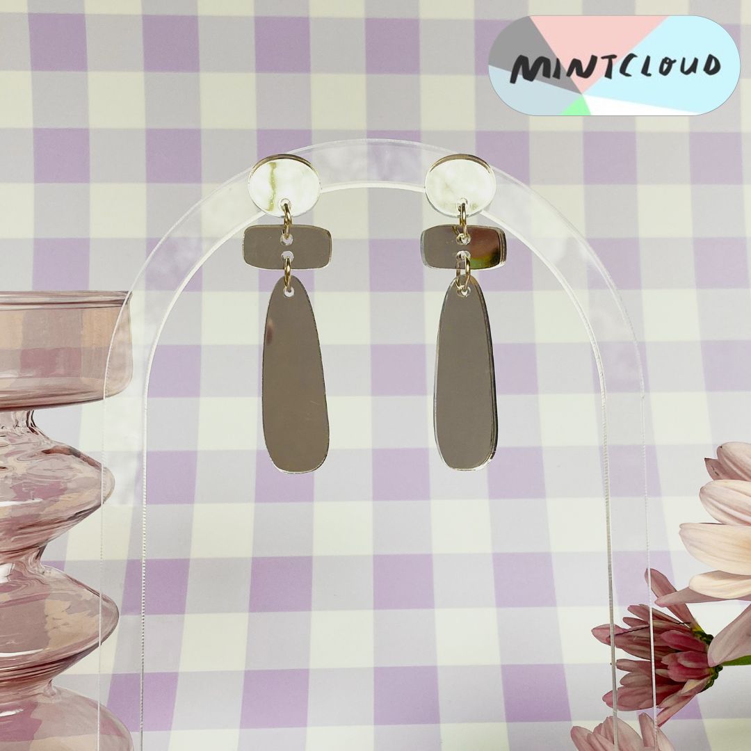 Shapes Mirror Dangles - Various Colours – Mintcloud Studio